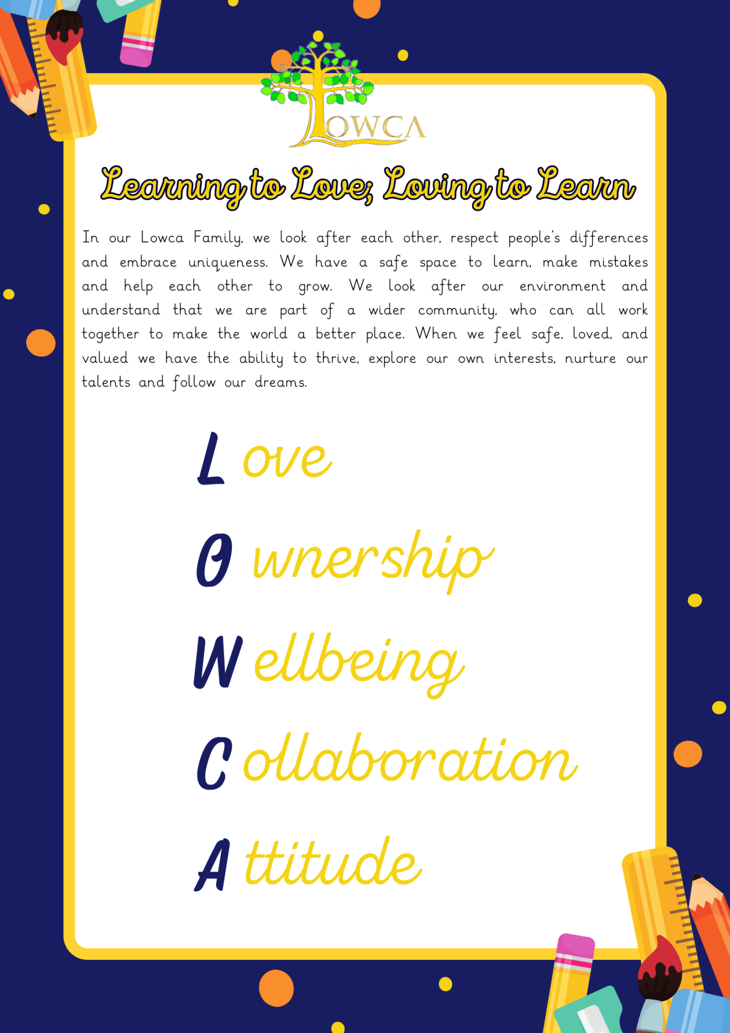 Vision & Values - Lowca Community School
